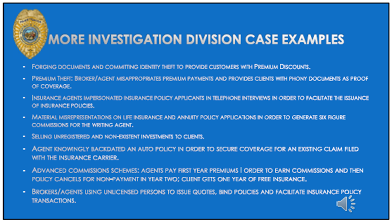 Investigation Division Cases